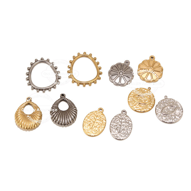 Badu Bg 5 бр Висулки със златни сърца от неръждаема стомана за колие