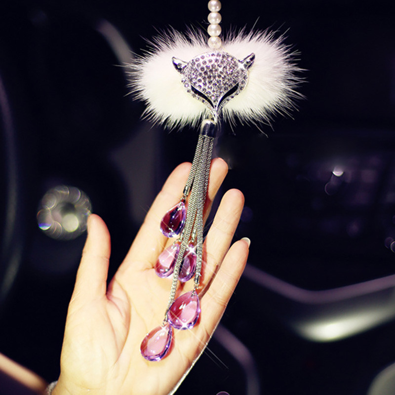 Badu Bg Bling Висящ аксесоар за кола за момичета Кристална висулка в автомобилно огледало за