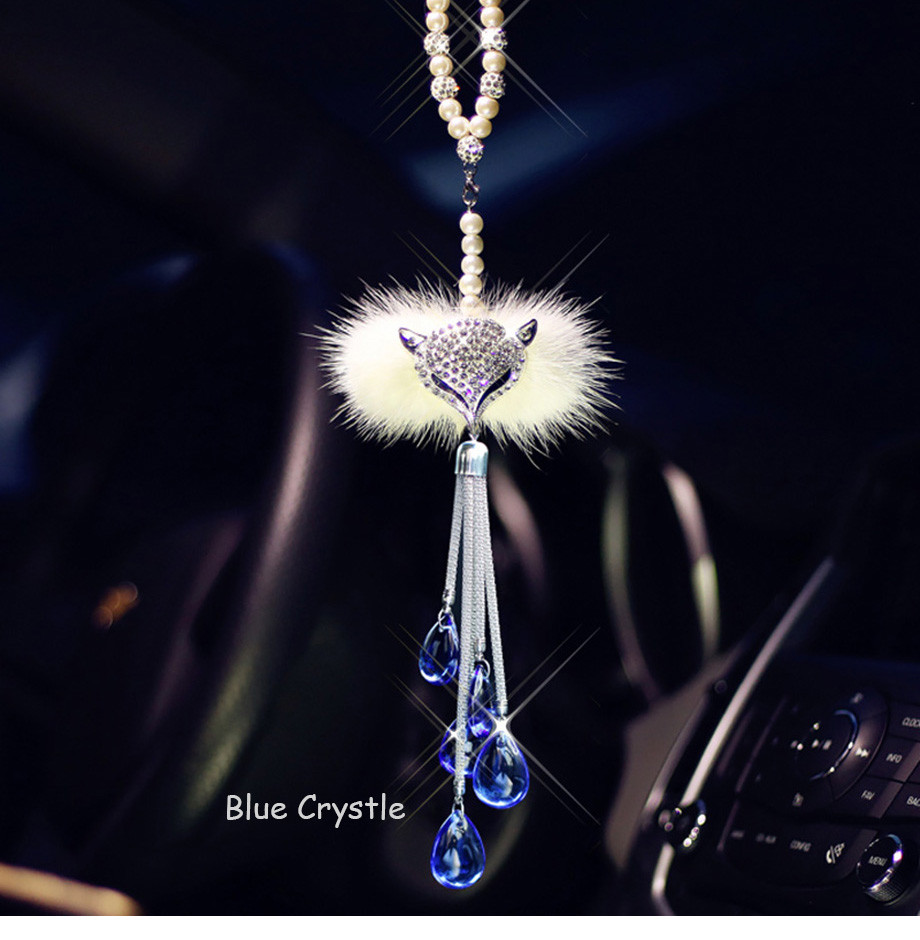 Bling Висящ аксесоар за кола за момичета Кристална висулка в автомобилно огледало за обратно