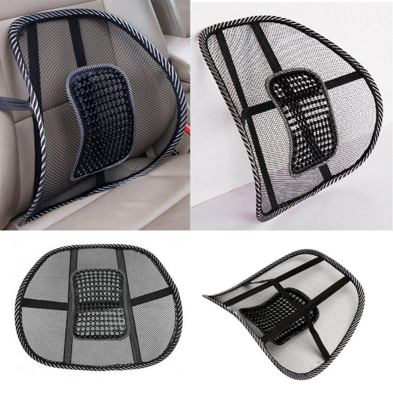 Badu Bg 2бр Офис Стол Столче за кола Опора за гърба на кръста Масажни мрежести мъниста Подложка