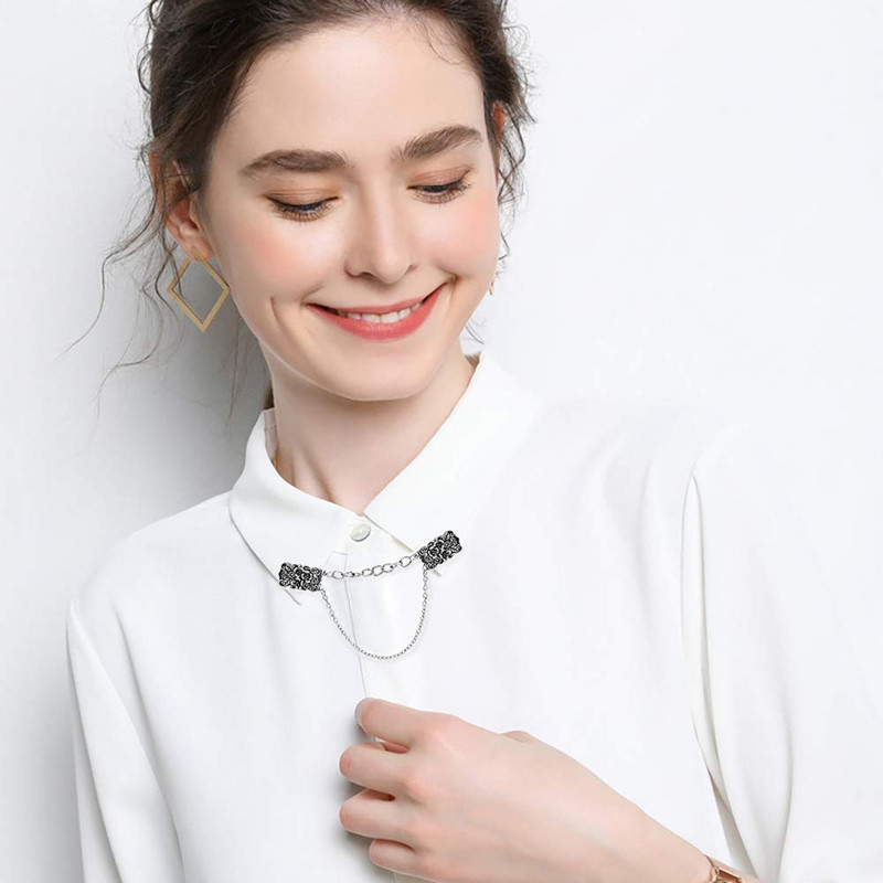 Badu Bg Jetec 2 чифта ретро пуловер щипки за риза жилетка яка щипка рокли шал щипка за жени