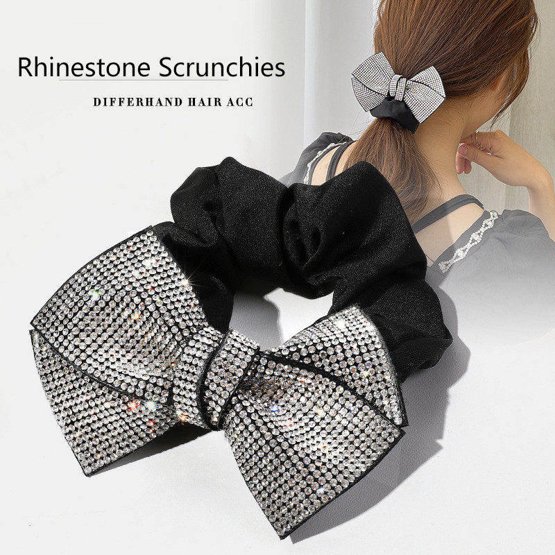 Badu Bg Блестящи кристали Панделки за коса Scrunchies Вратовръзки