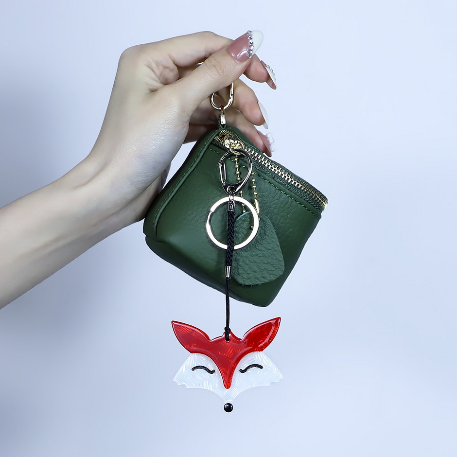 Badu.bg 2022 нов ръчно изработен Arcylic ключодържател Animal Fox Ключодържател от неръждаема ...
