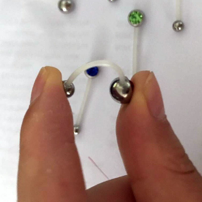 Badu Bg 12 бр Акрилни плоски Cz Gem Bioplast Гъвкави пръстени за пъп за пъп за бременност