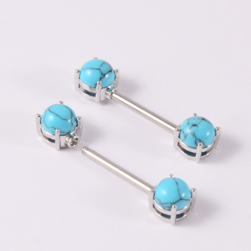 Badu Bg 2 бр Листа от неръждаема стомана Висяща верига Пиърсинг на зърната Пръстени с щанга