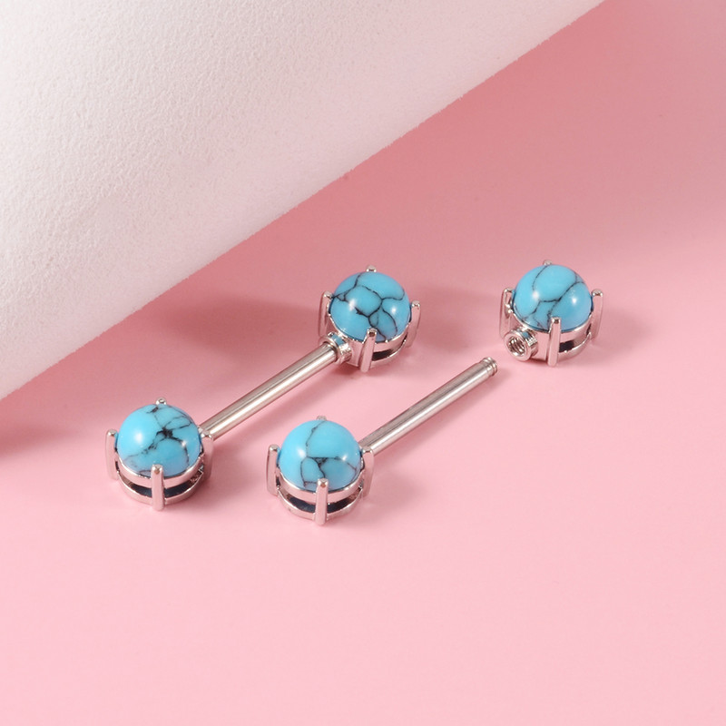 Badu Bg 2 бр Листа от неръждаема стомана Висяща верига Пиърсинг на зърната Пръстени с щанга