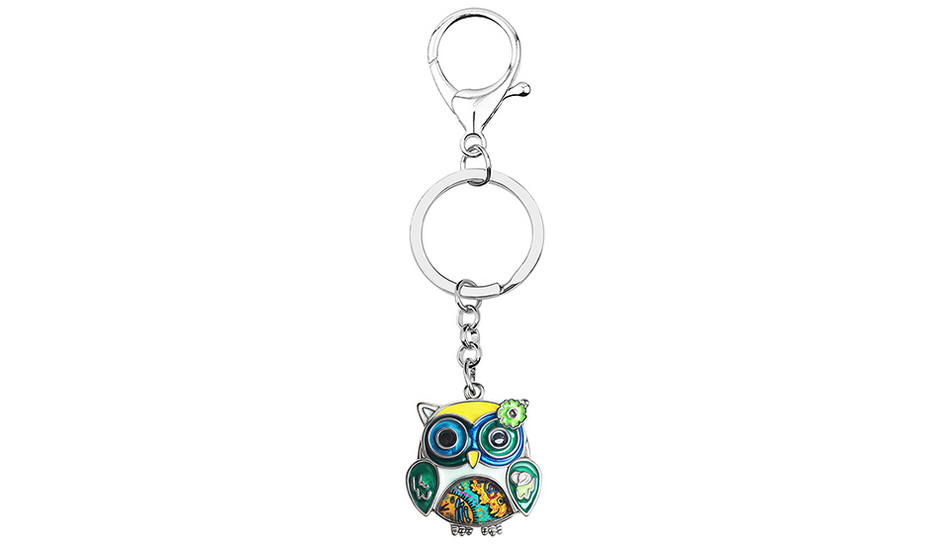 Badu.bg NEWEI Enamel Alloy Floral Sweet Big Eye Owl Birds Keychains ...