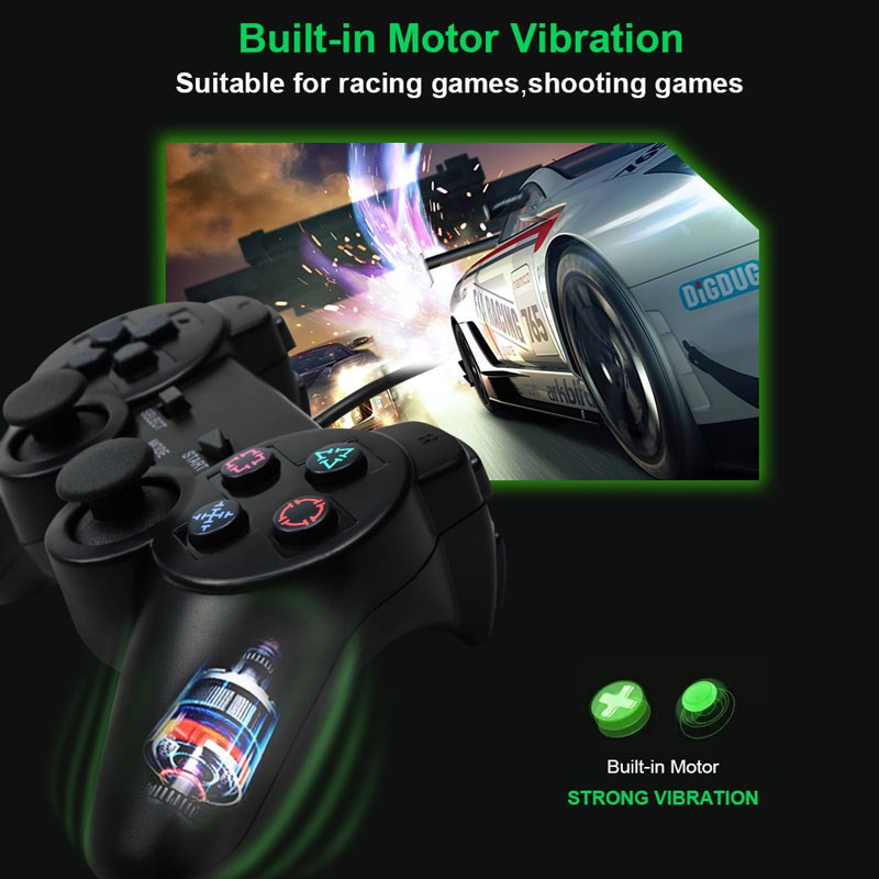 Badu.bg Жичен контролер за PS2 Vibration Motors Геймпад за компютър ...