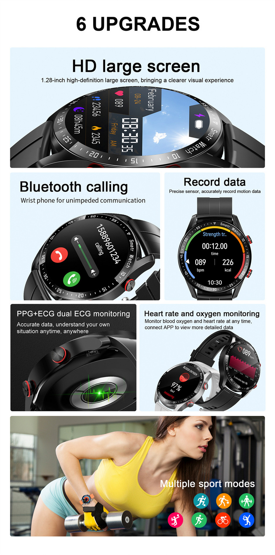 Badu.bg Нов смарт часовник ECG+PPG Мъжки Bluetooth Call Smart Clock ...