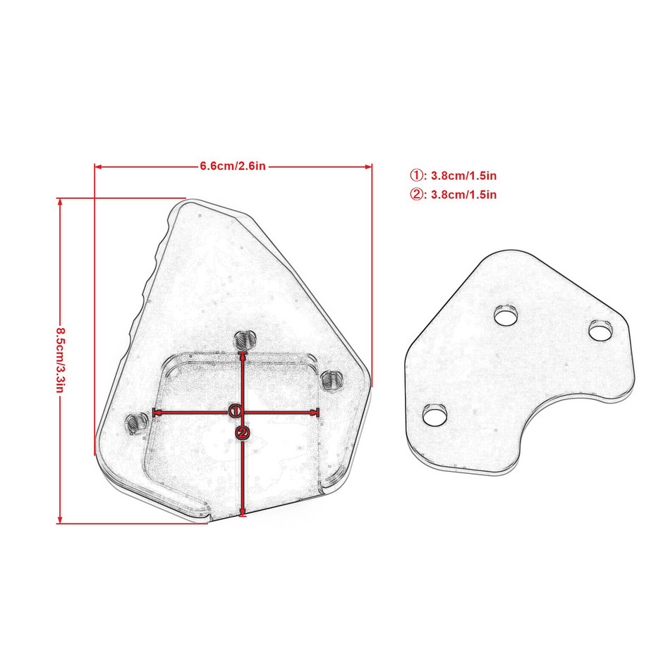 Badu.bg Мотоциклет CNC Kickstand Extension Pad Странична стойка за крака Плоча за SUZUKI ...