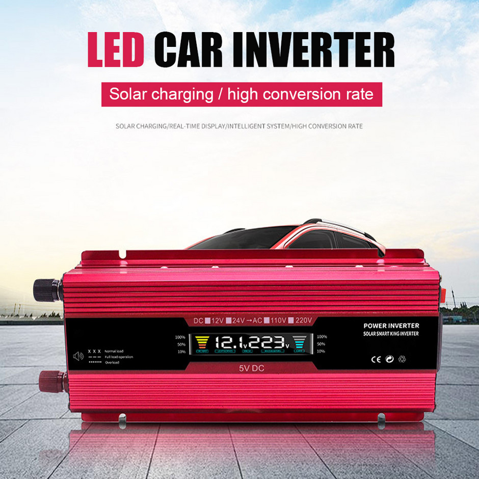 Badu.gr Μετατροπέας ισχύος αυτοκινήτου 6000W Μετατροπέας ισχύος DC 12V σε AC 110/220V με οθόνη ...