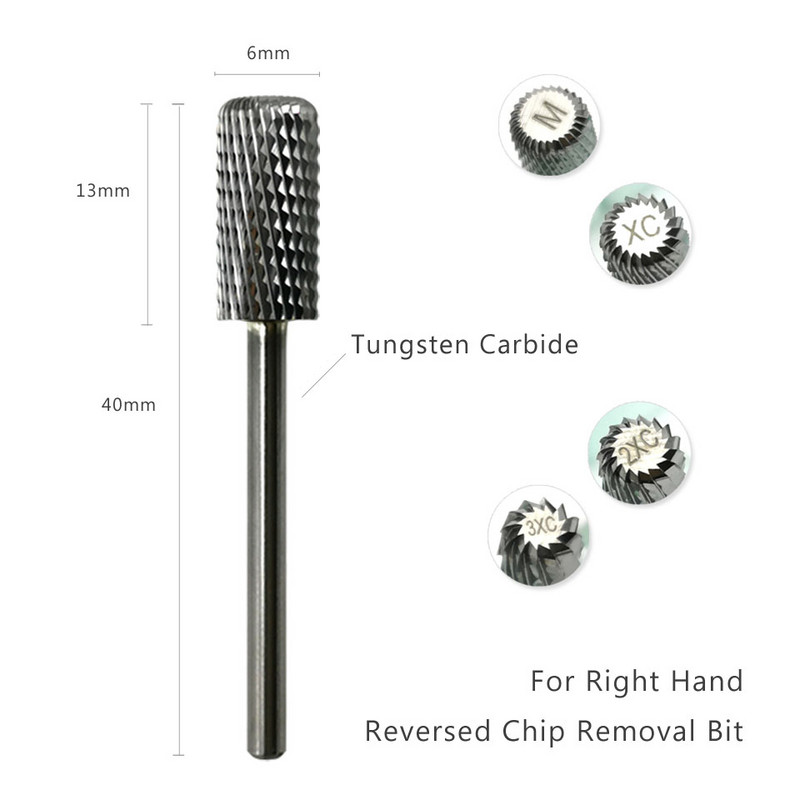 Badu Bg Hytoos Карбидно свредло за нокти Въртящи се бормашини Обърнати битове за премахване на