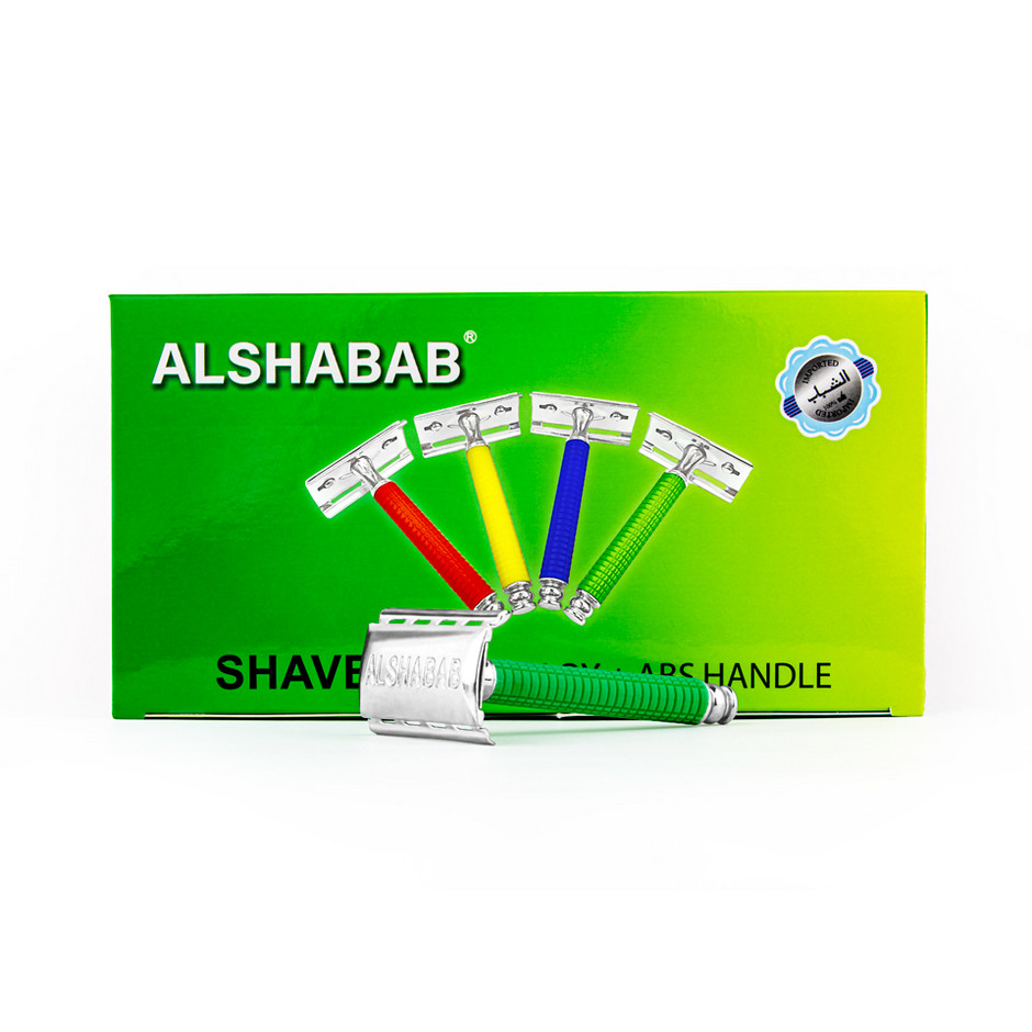 ALSHABAB 1 бр. Безопасна самобръсначка от цинкова сплав за мъже с ABS дръжка 8X4 CM Двоен ръб T ...