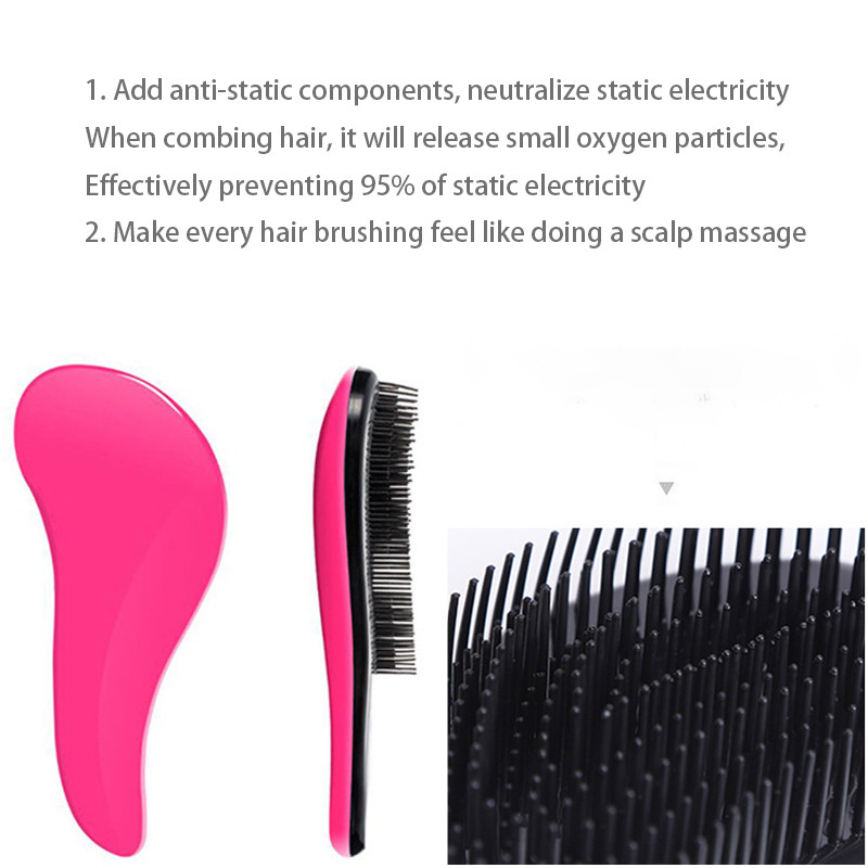 1бр Hot Magic Handle Comb Антистатична масажна четка за коса Tangle