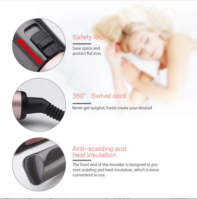 Badu Bg Маша и преса за коса с отрицателни йони 2 в 1 Маша със спирални вълни професионални