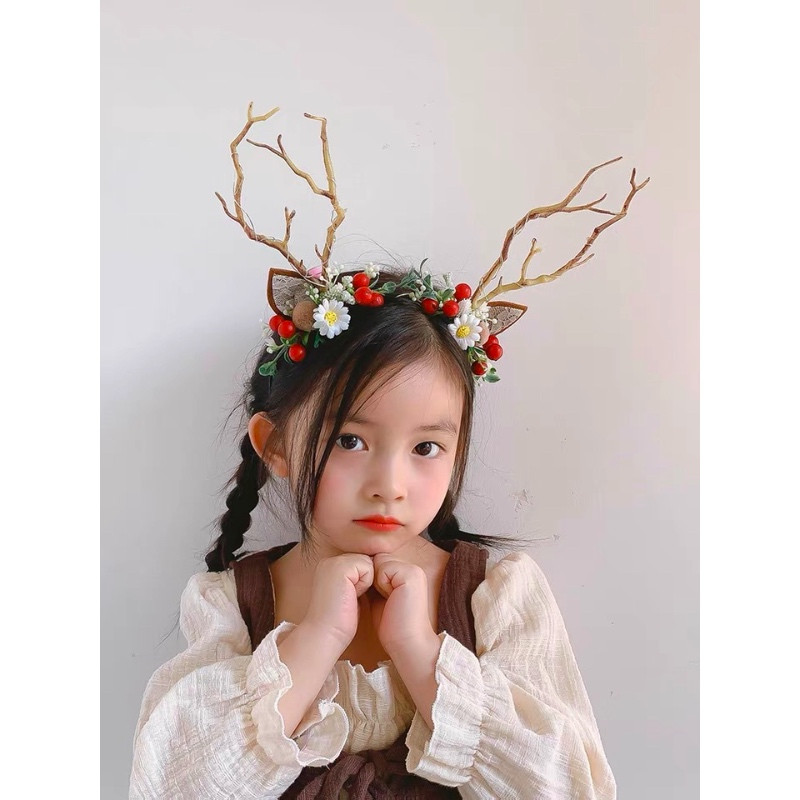 Badu Bg 2 бр компл Led Коледни шапки от еленови рога за жени Момичета Модни фиби за еленови