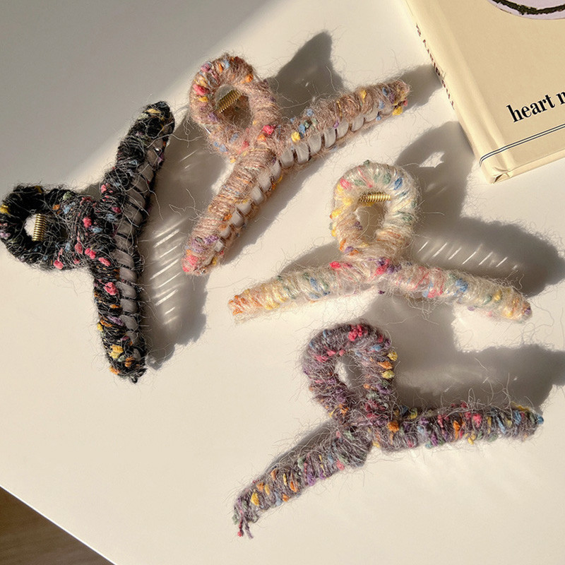 Badu Bg Нова дамска щипка за нокти Модна цветна прежда щипка за коса Момичета Ежедневни шапки