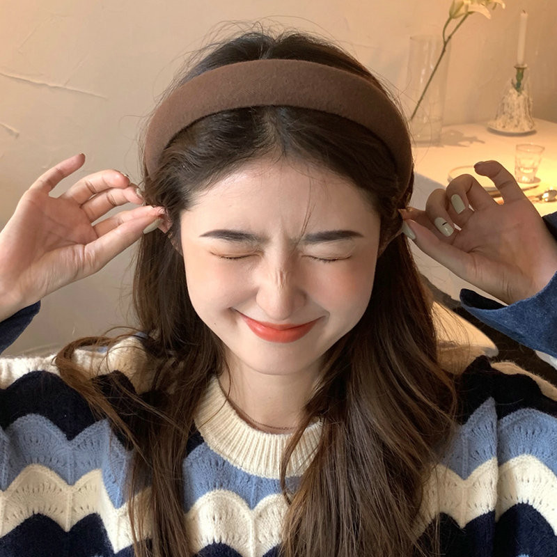 Badu Bg Модна гъба с висок череп и обръч за коса ленти за коса за жени момичета едноцветни