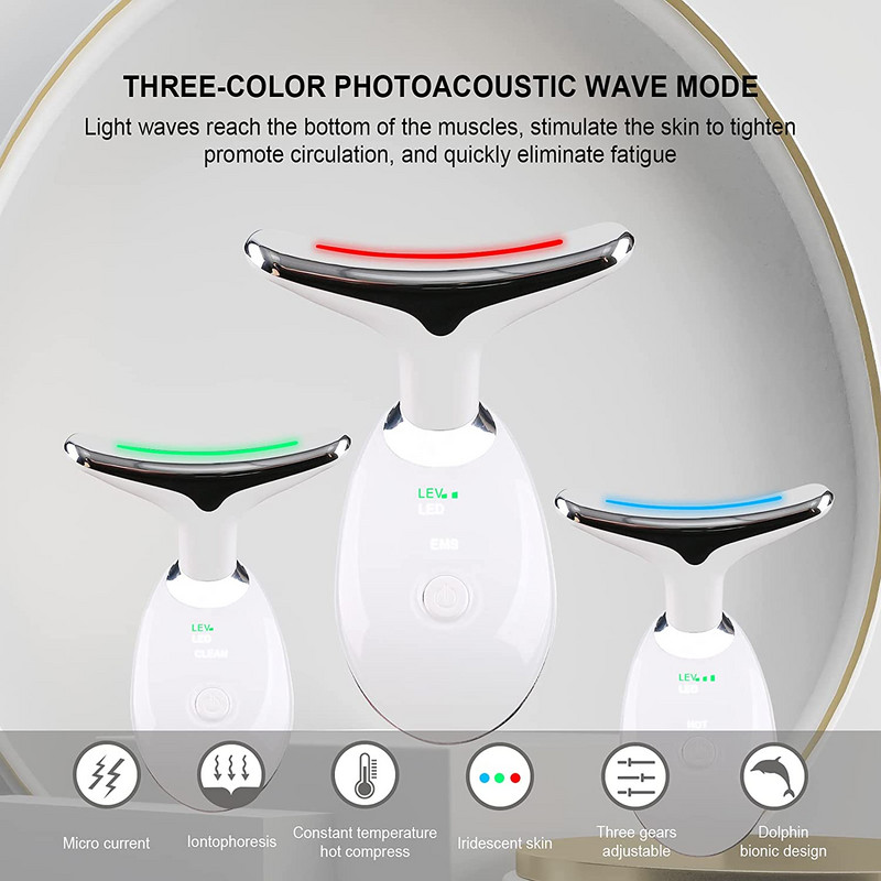 Badu.bg EMS Thermal Neck Lifting Massager Deckline Slimmer Microcurrent ...