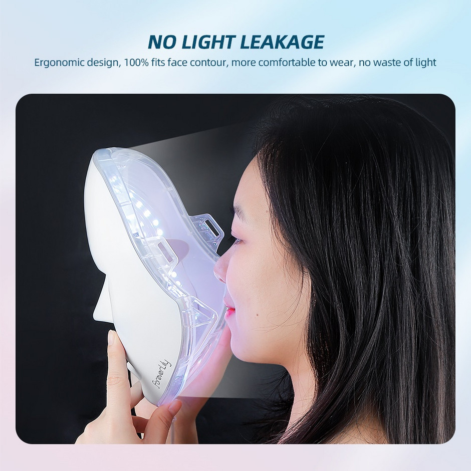 Badu.bg 7 цвята Светлинна LED маска за лице Подмладяване на кожата LED маска Фототерапия Грижа ...