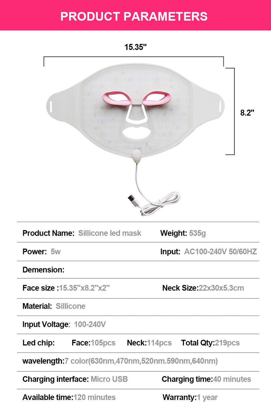 Badu.bg Нови силиконови 7 цвята LED маски за лице Photon Neck Red Light Therapy Маска за цяло ...