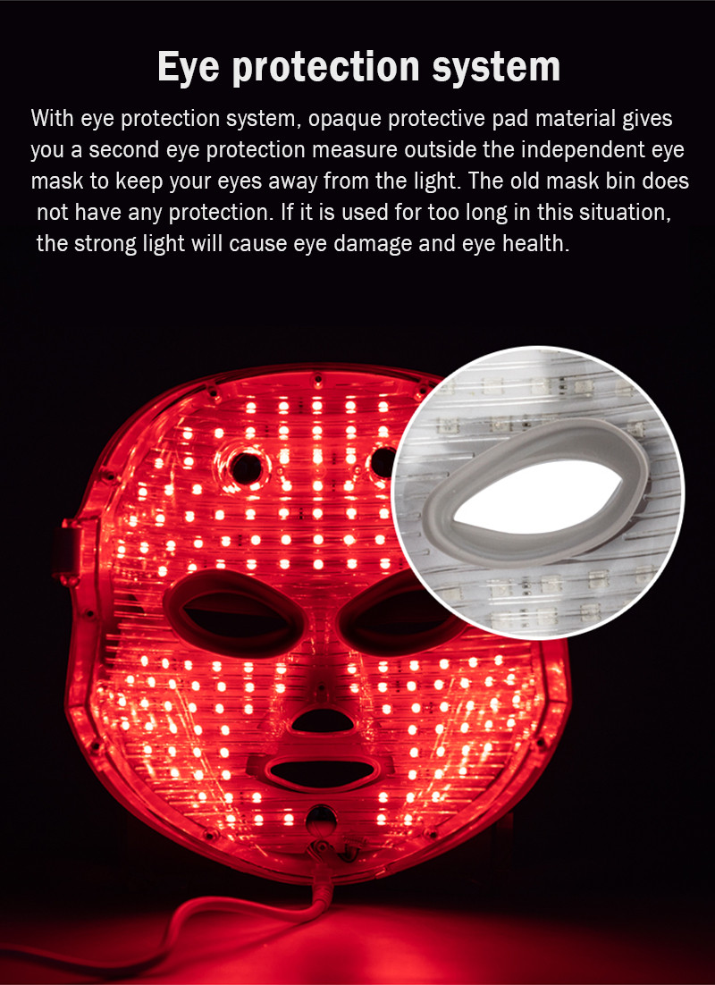 Badu.bg LED маска за лице красота подмладяване на кожата 7 цвята фотонна светлина маска за лице ...