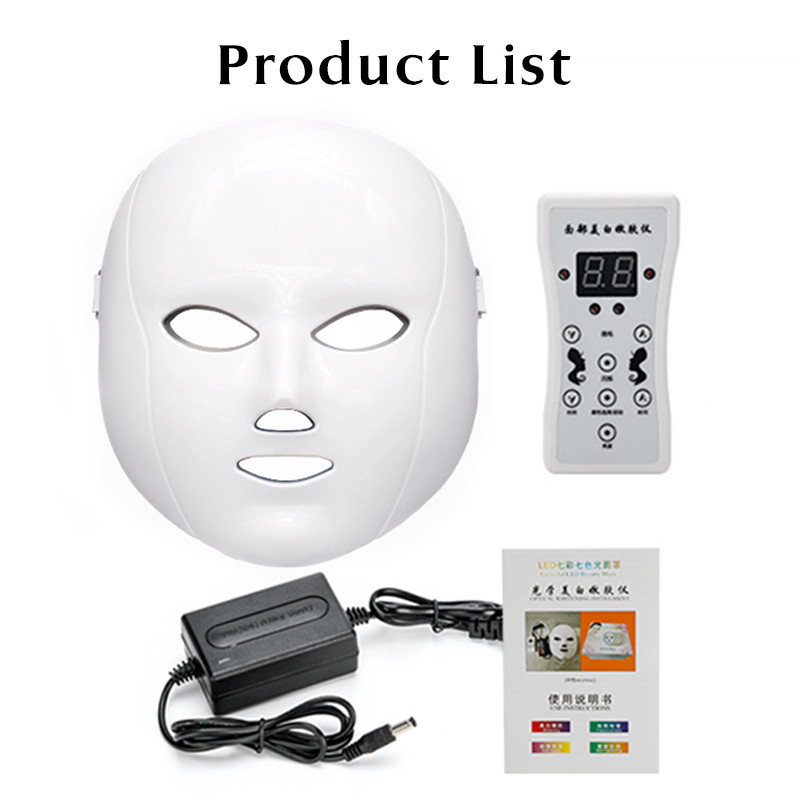 Badu.bg LED маска за лице красота подмладяване на кожата 7 цвята фотонна светлина маска за лице ...