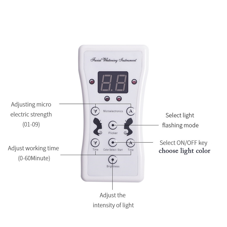 Badu.bg LED 7 цвята светлина микроток машина за маска за лице фотонна терапия кожа лице маска за ...