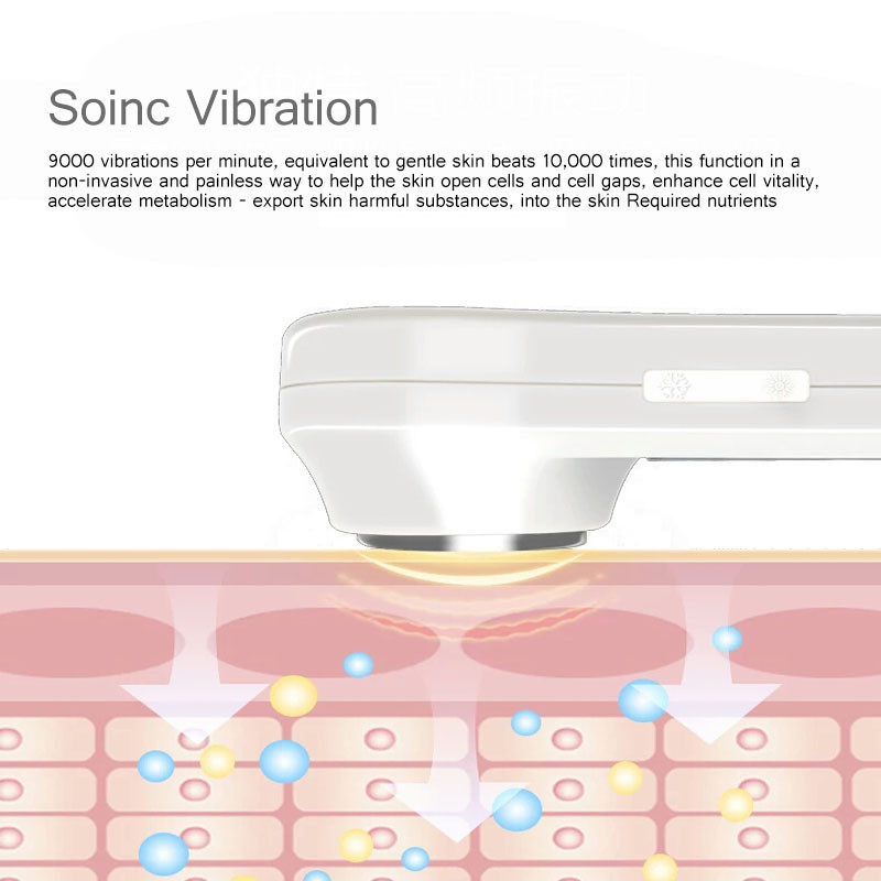 Badu Bg Електрически масажор за лице Горещ студен чук Ултразвукова криотерапия Вибрация на