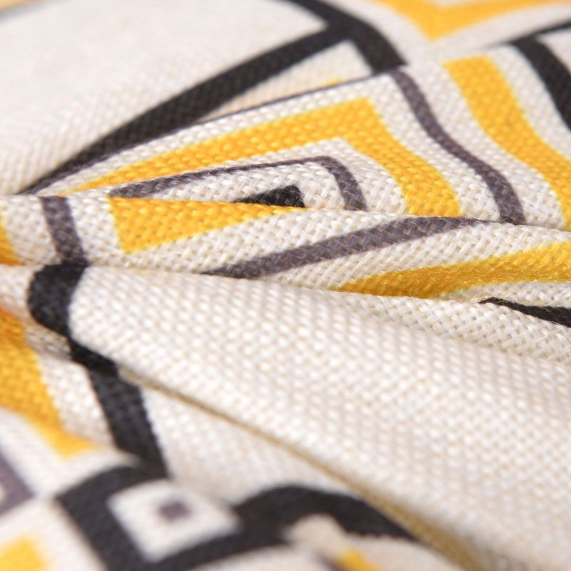 Badu Bg Геометрична фигура в скандинавски стил Ленена калъфка за възглавница с надпис с букви