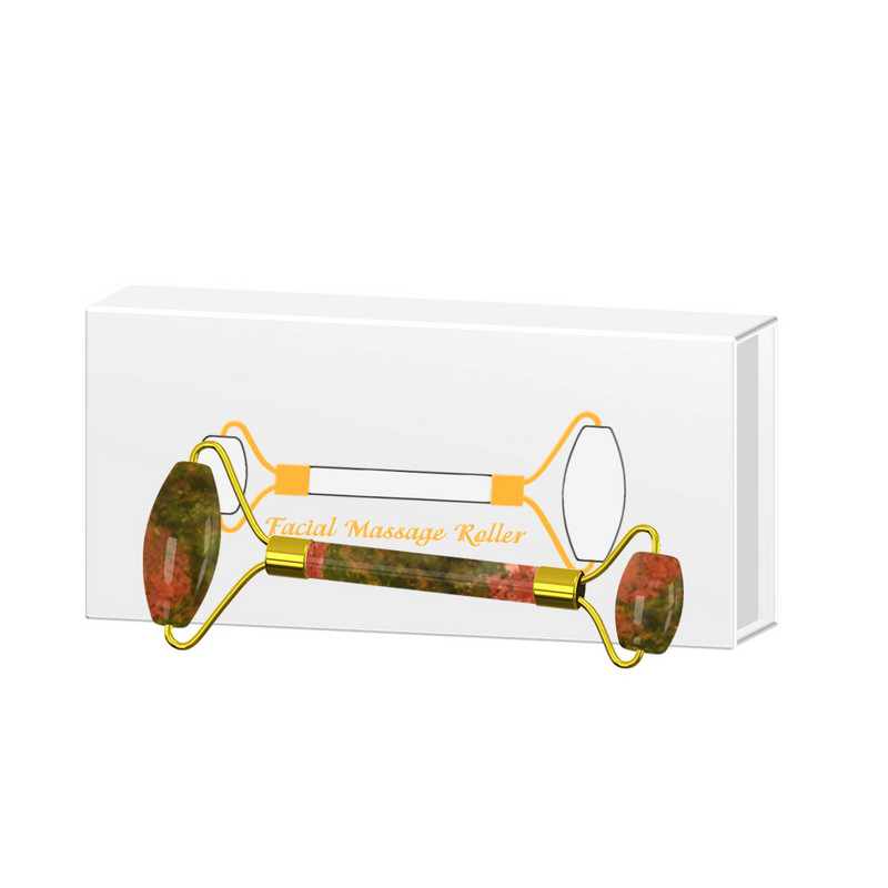 Badu Bg Лице Нефритов валяк Инструменти за грижа за кожата Unakite Масажор за лице Очи Шия Тяло