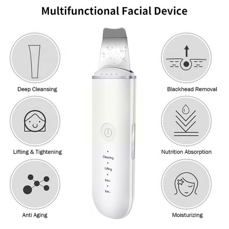 Ултразвукова търкалка за кожа Вибрираща шпатула за лице Средство за премахване на черни точки