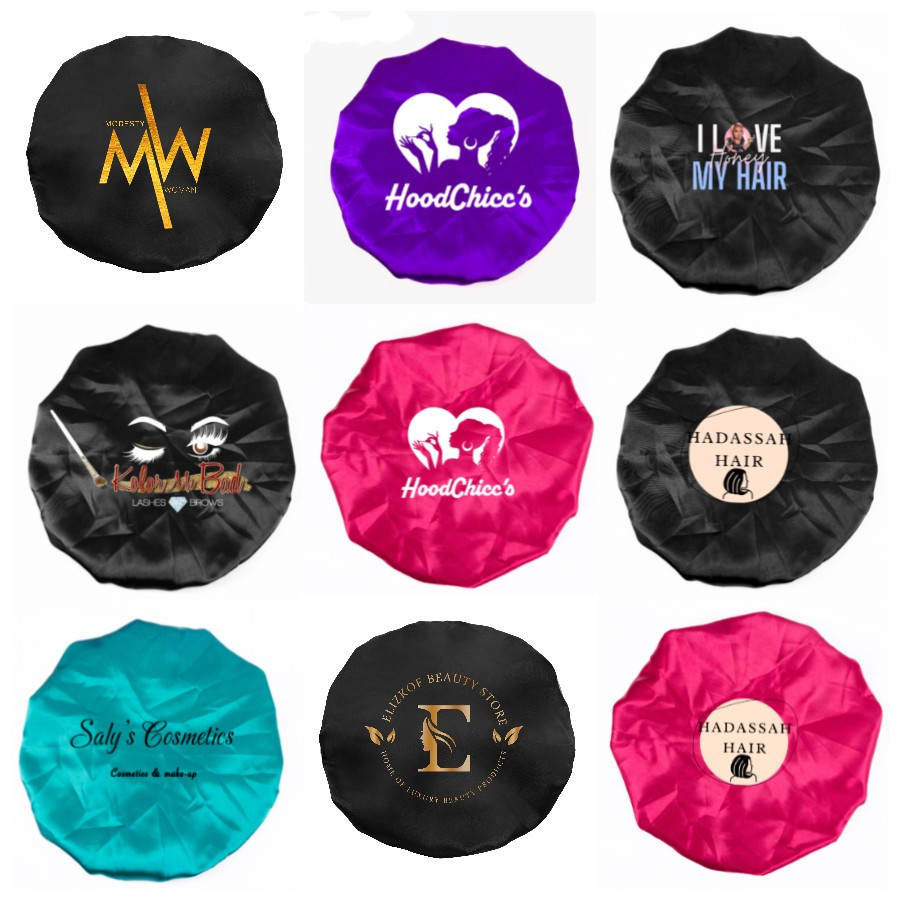 Badu.bg Ново голямо сатенено боне, копринена нощна шапка за сън, дълго ...