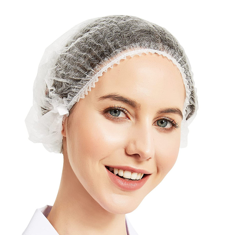Badu Bg 100pcs Шапки за коса за еднократна употреба 21`` нетъкан Bouffant Hair Net Mob Caps