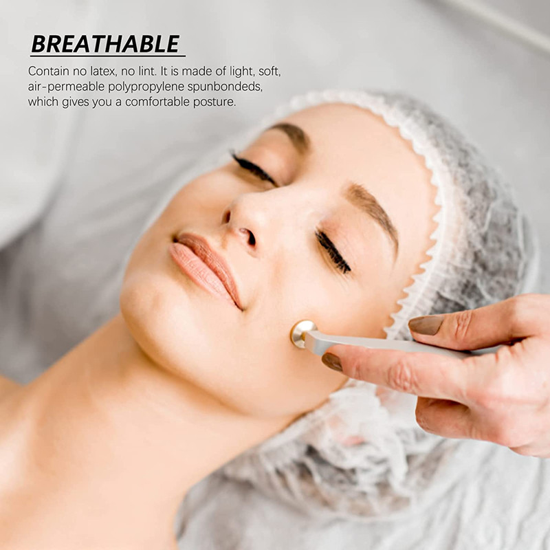 Badu Bg 100pcs Шапки за коса за еднократна употреба 21`` нетъкан Bouffant Hair Net Mob Caps