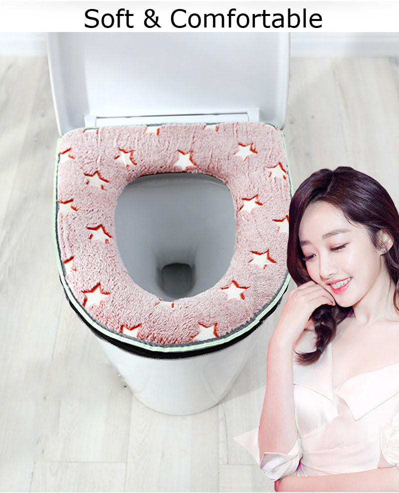 Badu.bg Светещ калъф за тоалетна седалка Мека топла подложка Универсален миещ се свалящ се капак ...