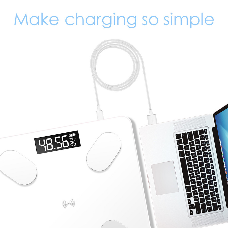 Badu Bg Цифрова везна Телесни мазнини Електронна везна Тегло за претегляне Usb акумулаторни