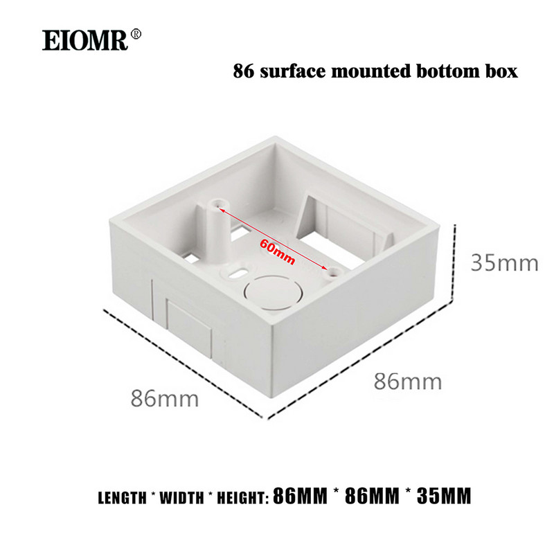 Badu Bg Eiomr Socket Switch Box Външна монтажна кутия 86mm 86mm 35mm за