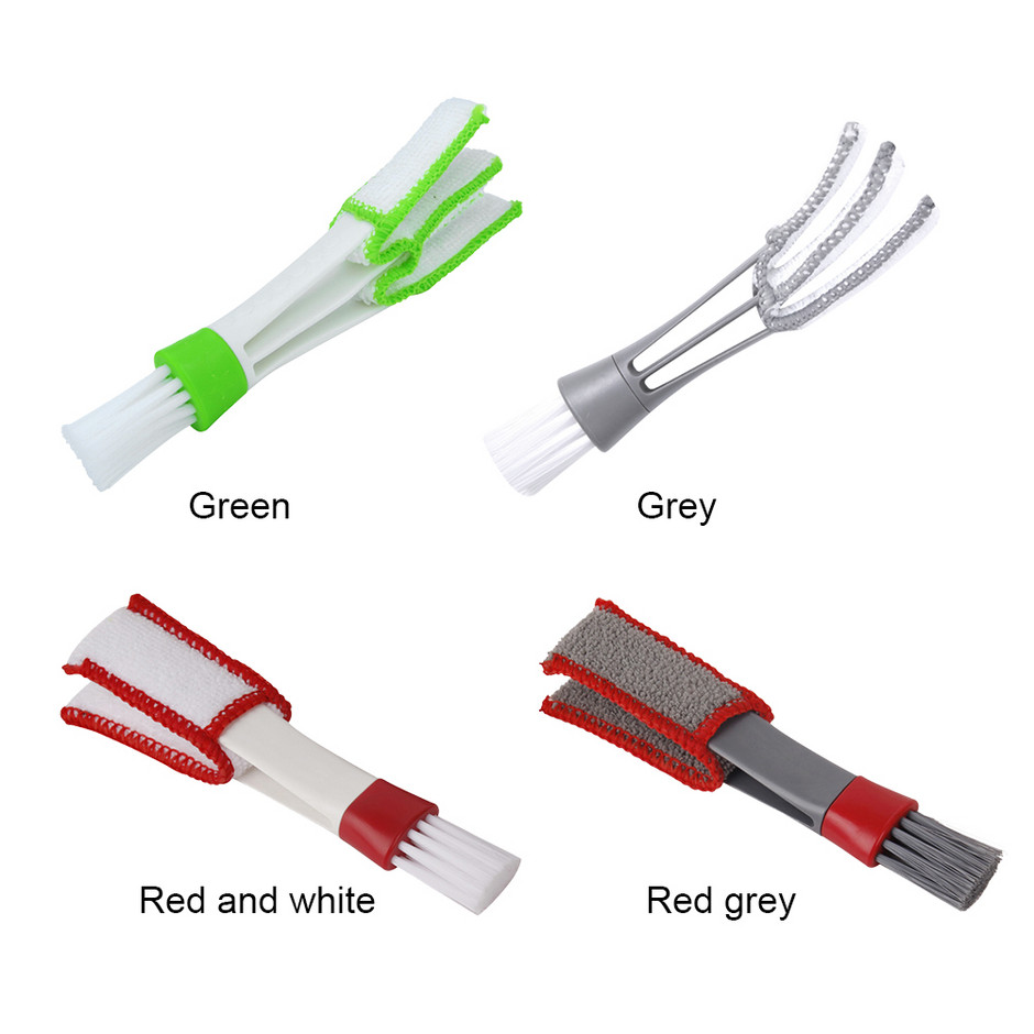 Badu.bg Двуглава четка за кола ABS микрофибър Преносима мека четка за почистване Подвижна ...