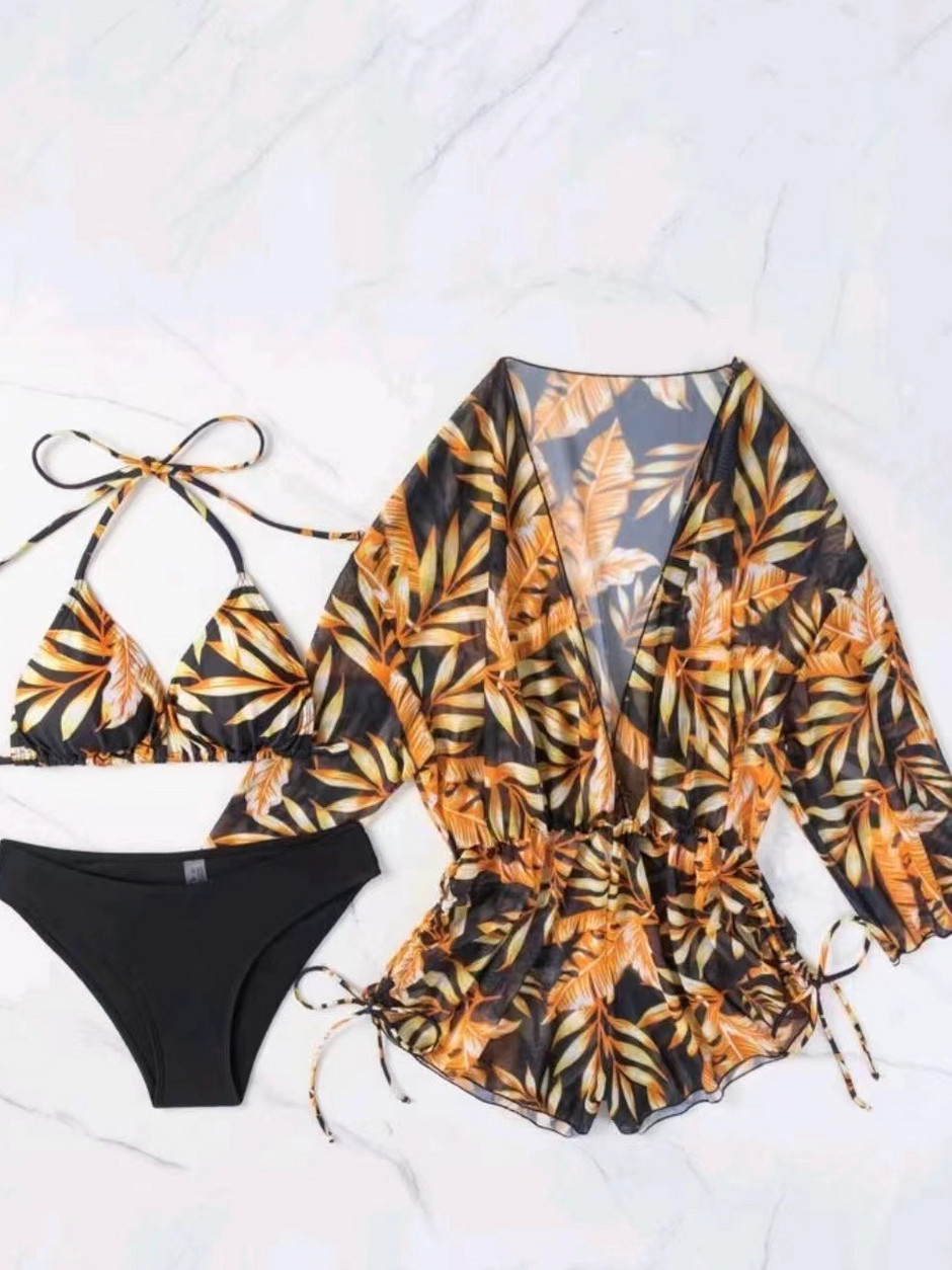 Badu.bg Дамски секси щамповани бикини от две части 2023 летен дамски бански костюм Дамски бански ...