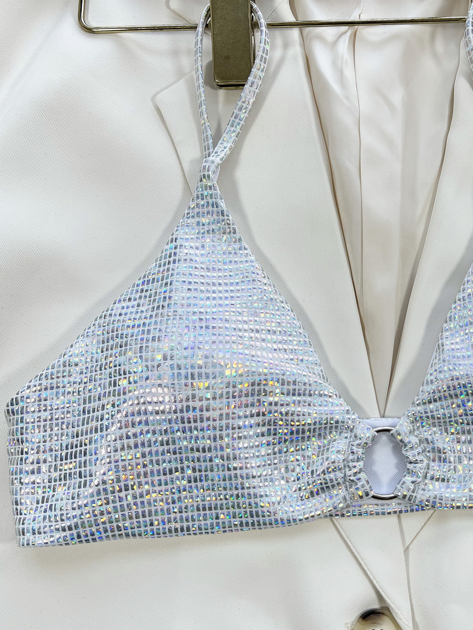 Badu.bg 2023 Дамски бански костюм с пайети Секси Push Up триъгълни прашки Комплект бикини от 2 ...