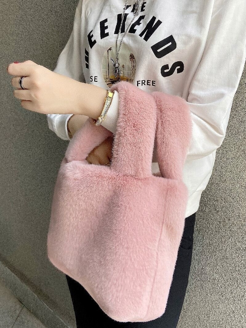 Badu Bg Цветни бонбони Дамски чанти за през рамо от изкуствена кожа Меки плюшени дамски чанти за