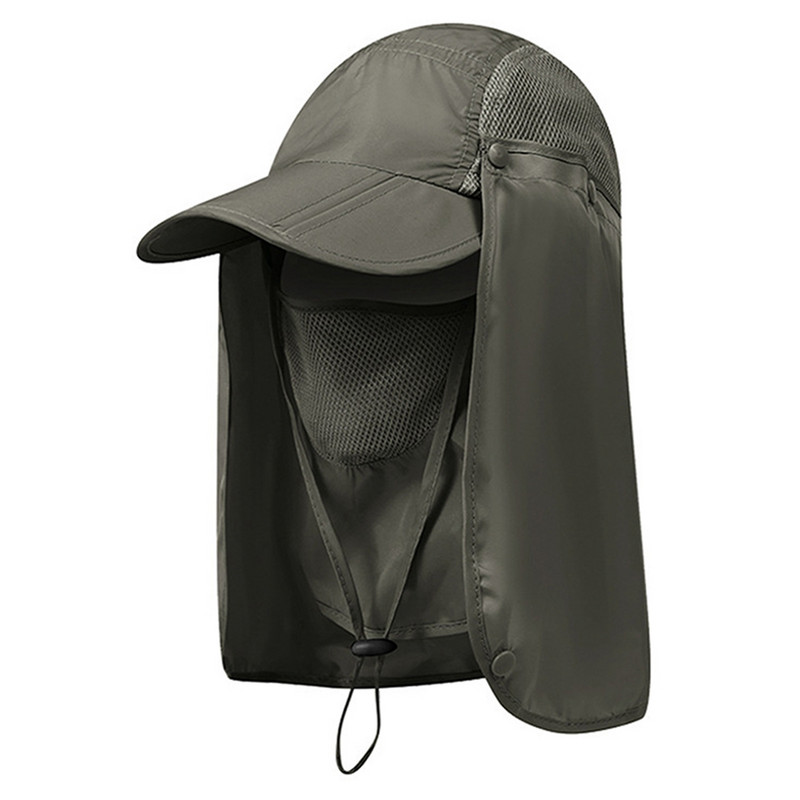 Badu Bg Мъже жени Safari Cap Подвижен капак за врата Слънцезащитна