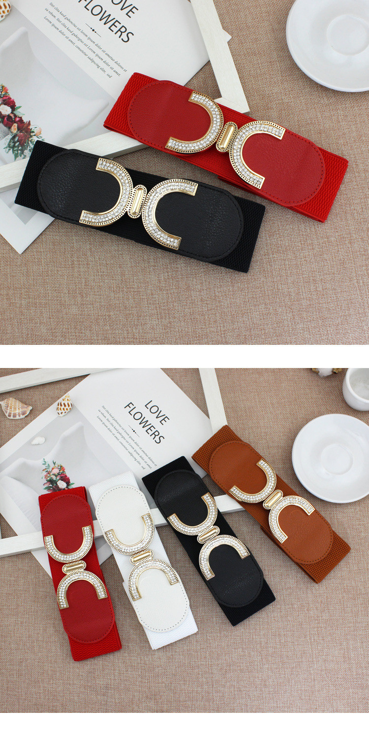 Badu Bg Модни широки дамски колани еластични платнени Pu кожени пояси с метална кука колан за