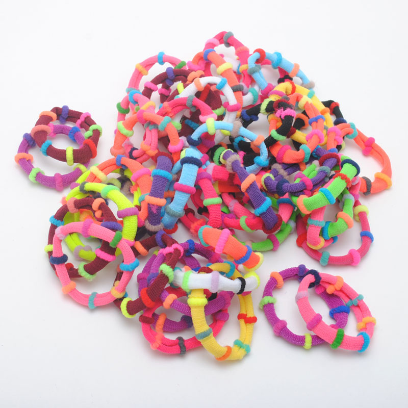 Badu Bg 50 бр Цветни аксесоари за коса за момичета Сладък пръстен от дъвка за коса за бебета