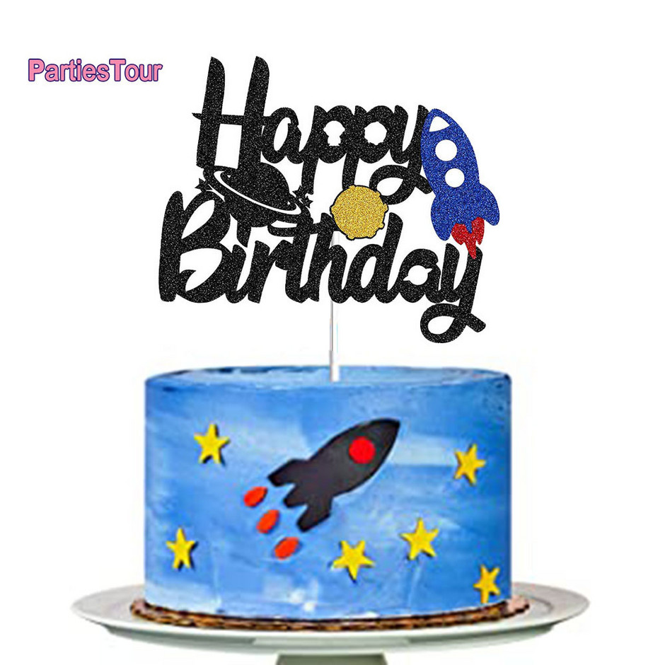 Badu.gr Space Universe Cake Topper Rocket Planet Cupcake Toppers ...