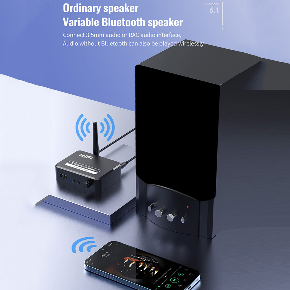 Baduglobal.ro Receptor audio Bluetooth 5.0 Convertor DAC audio digital ...