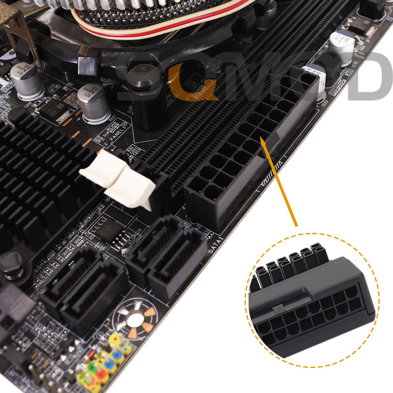 Badu.gr ATX 24Pin 90 Degree 24 Pin To 24Pin Plug Adapter Mainboard ...
