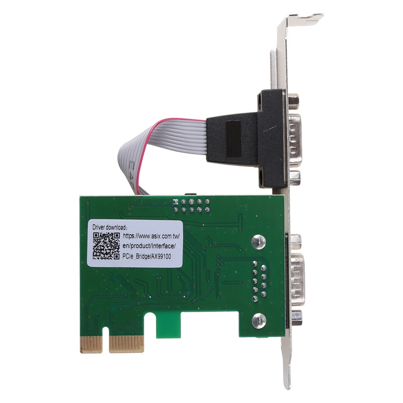 Badu.bg PCIE Dual Serial Expansion Card Chip AX99100 2 Port Industrial DB9 COM RS232 Converter ...