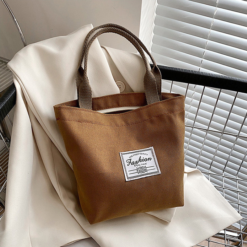 Badu Bg Малки платнени чанти за жени Обикновени женски момичета с цип Shopper 2023 г